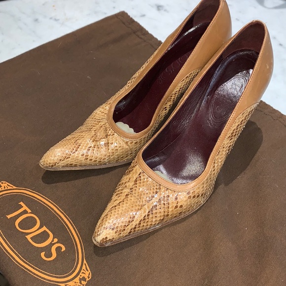 Tod's | Shoes | Tods Snakeskin Luxury Stilettos Heels | Poshmark